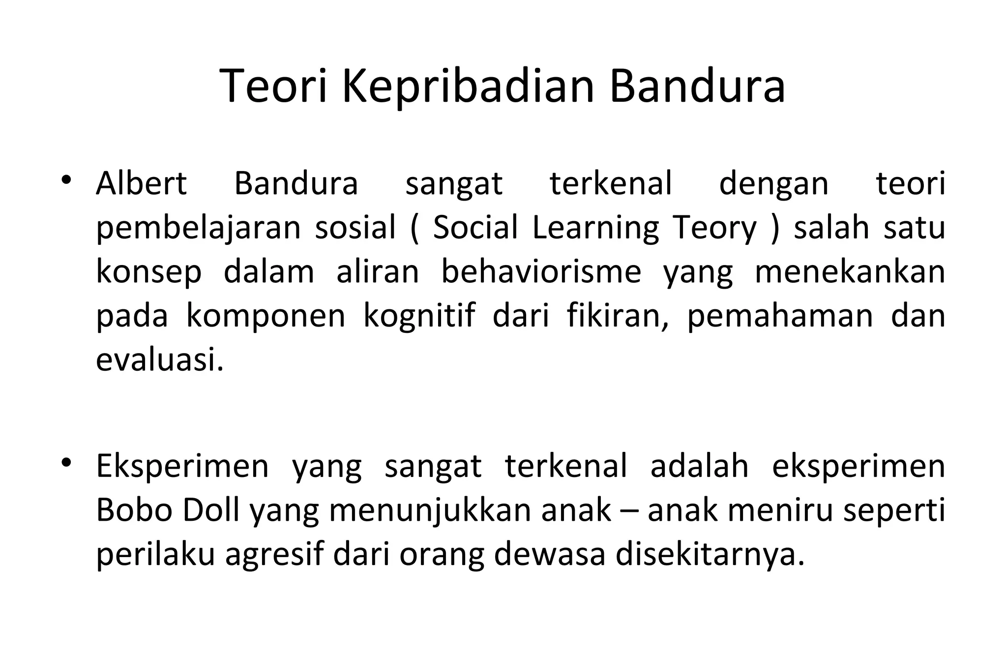 Teori kepribadian albert bandura new 1 | PPT