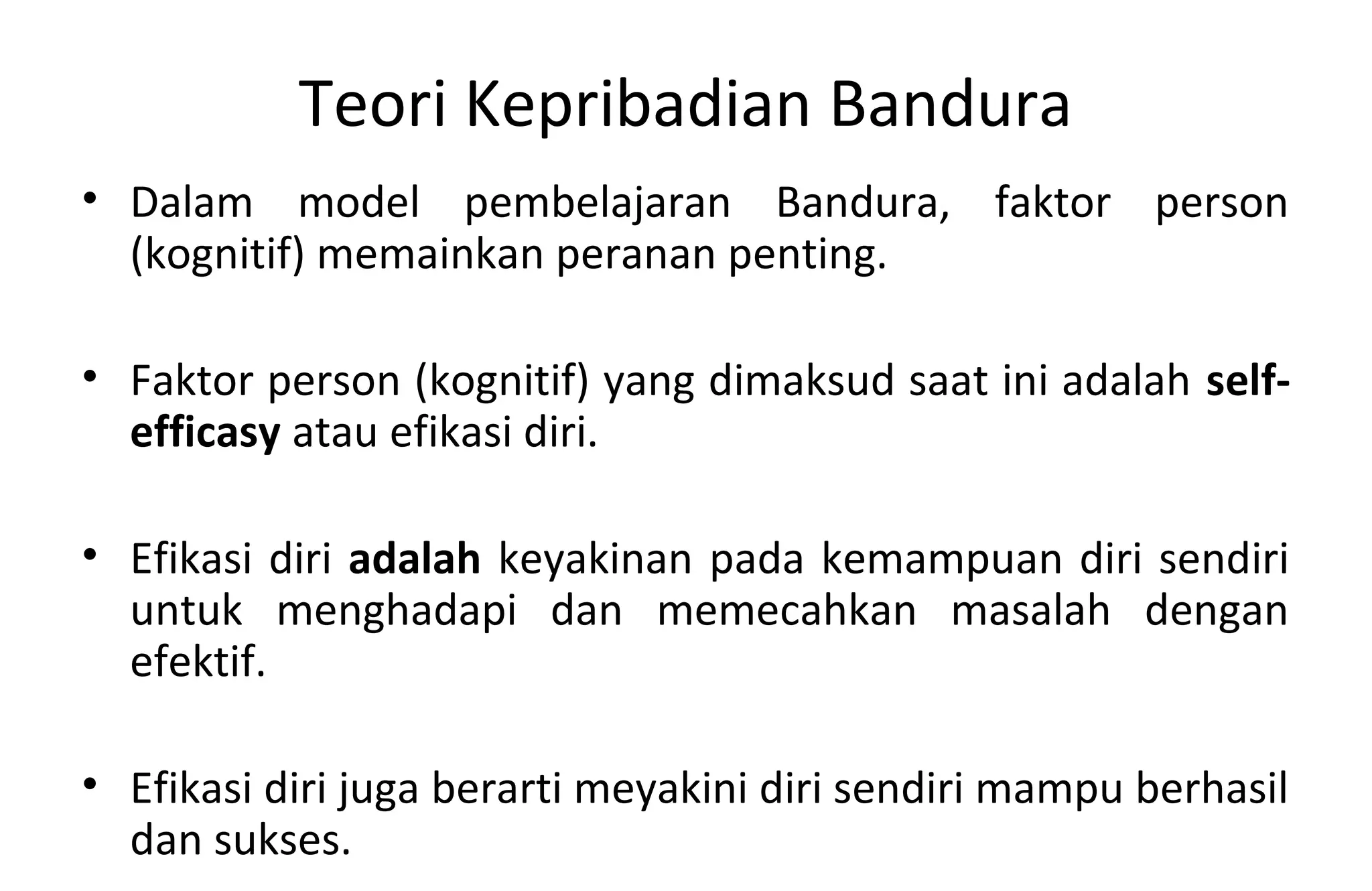 Teori kepribadian albert bandura new 1 | PPT