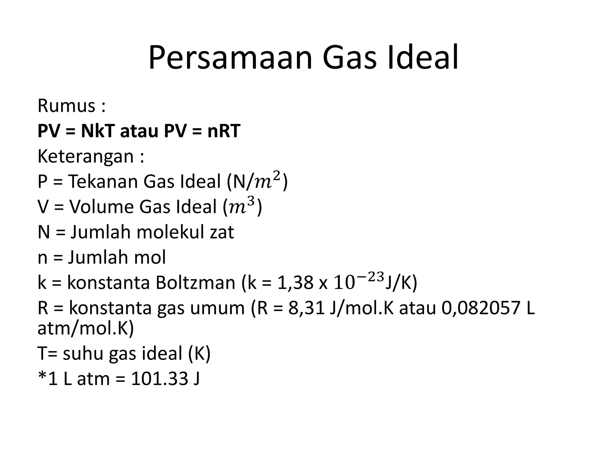 Teori kinetik gas Ideal [Fisika kelas 11 / Belajar Mandiri] | PPTX