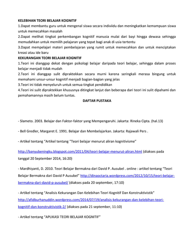 TEORI KOGNITIVISME | DOC