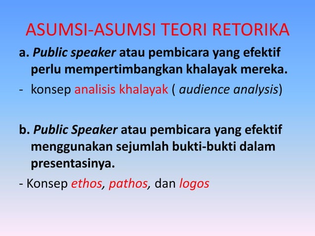 Teori Komunikasi- Retorika (the Rhetoric) | PPTX