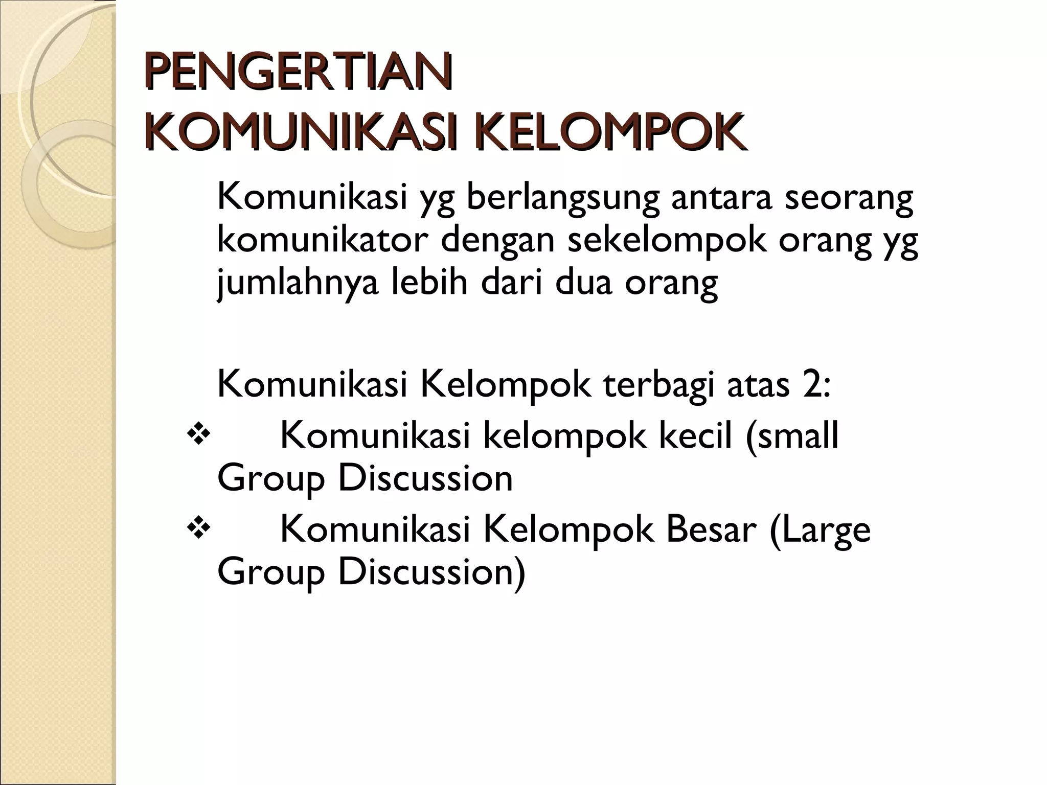 Teori komunikasi kelompok | PPT