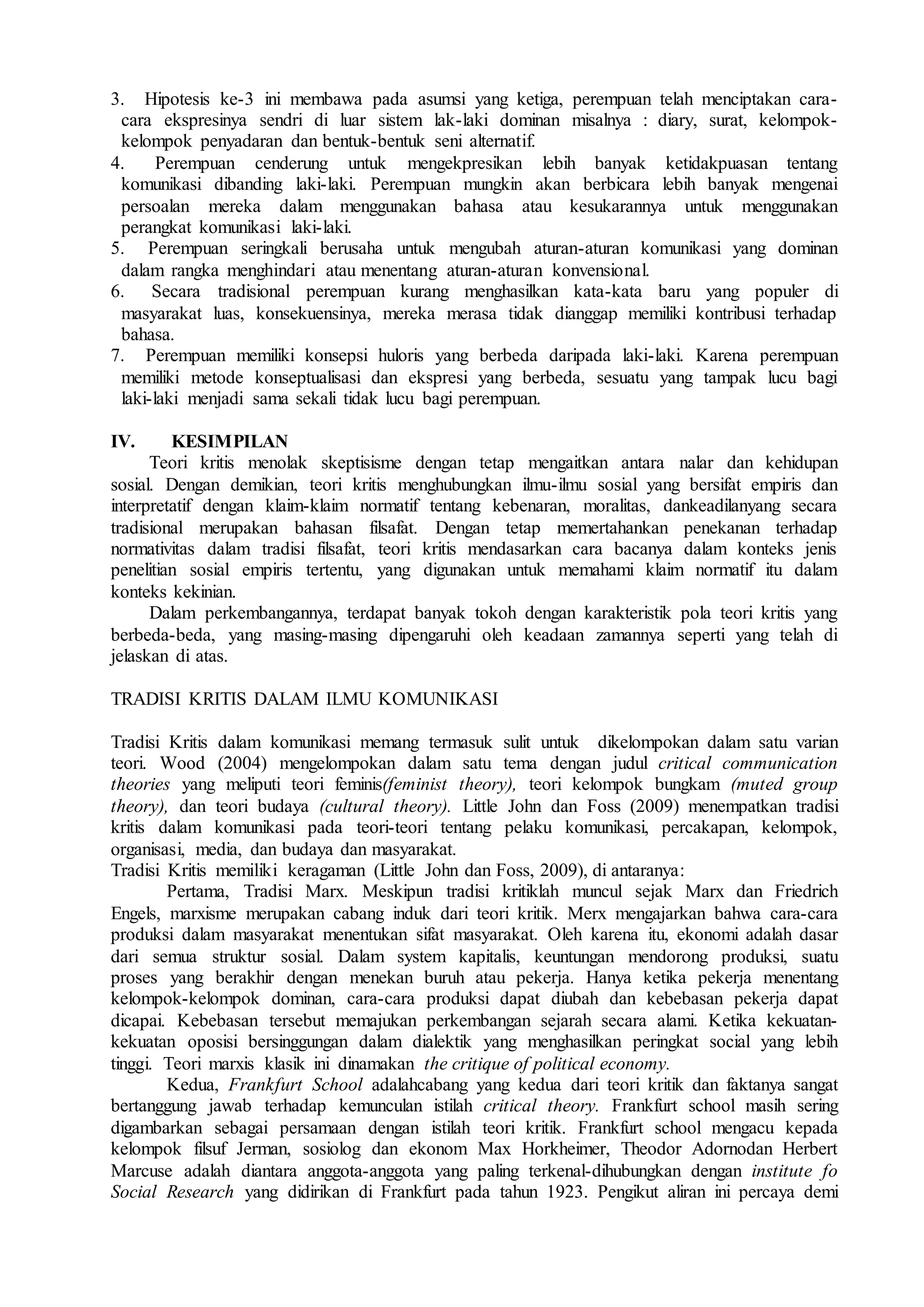 Teori kritis | DOCX
