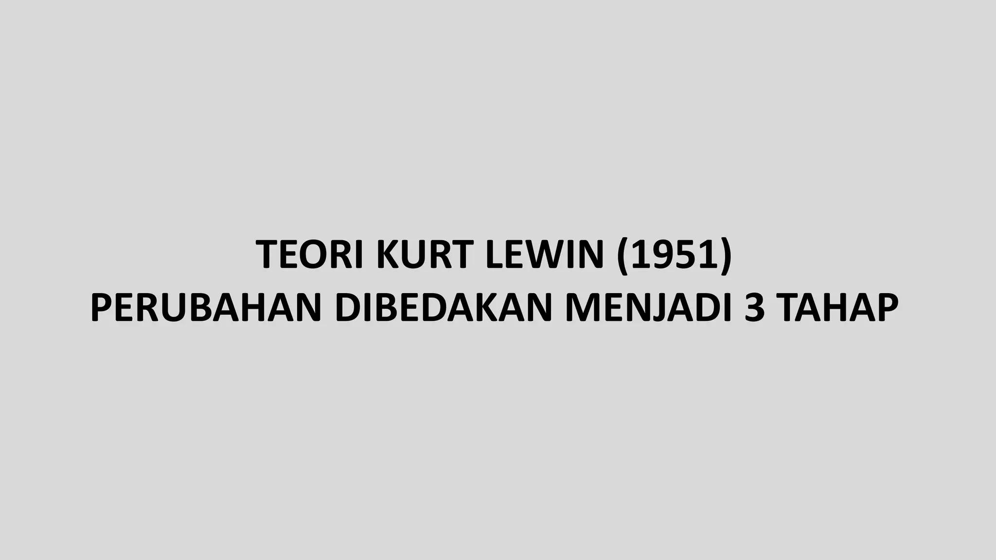 Teori kurt lewin | PDF