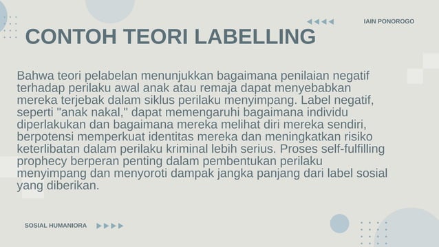 teori labelling presentasi mata kuliah pdf | PPT