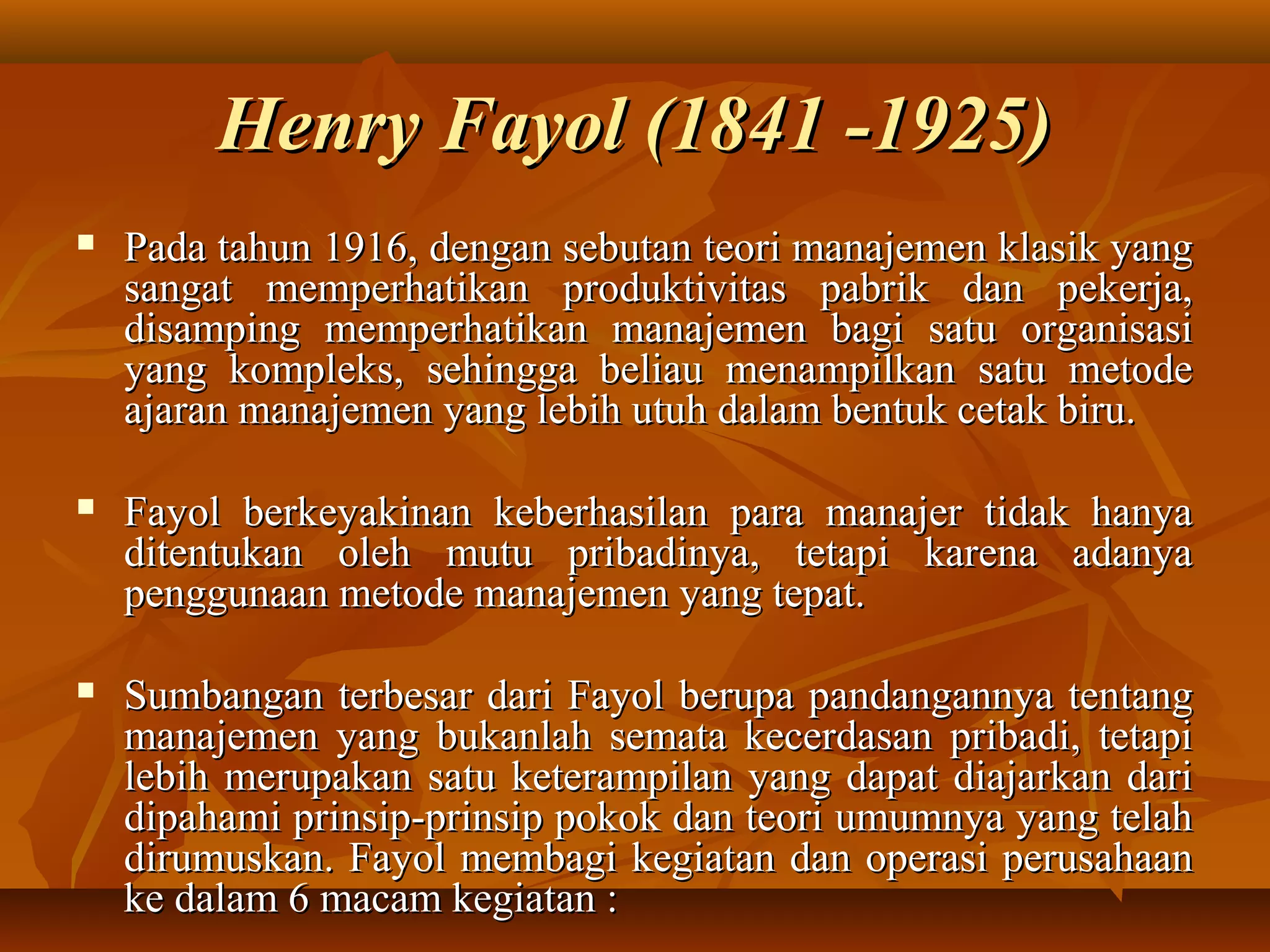 Teori manajemen klasik | PPT