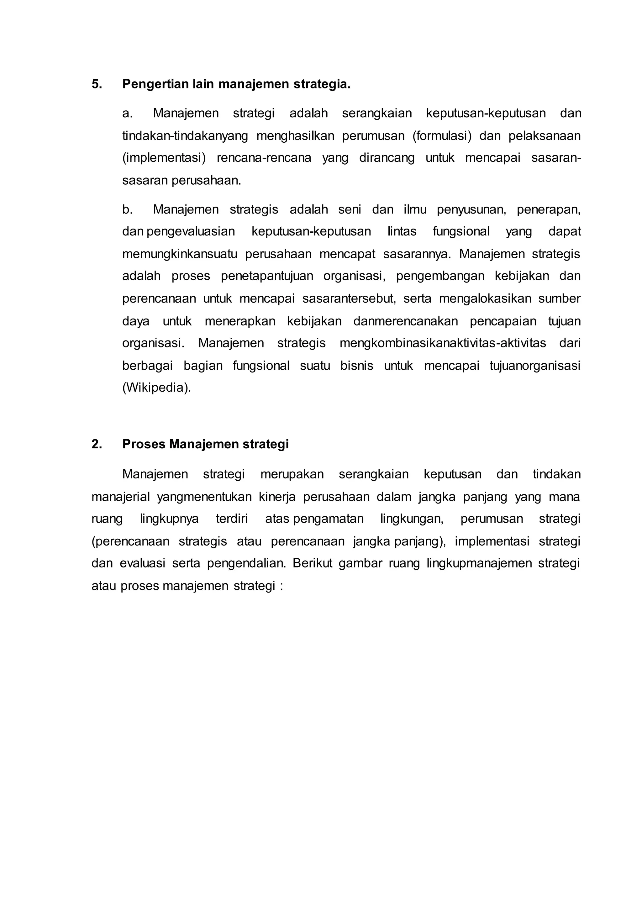 Teori Manajemen Strategis | DOC