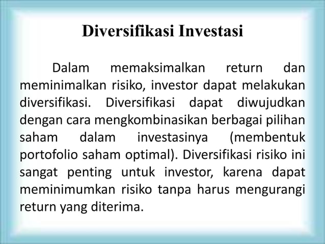 Teori markowitz ppt | PPTX