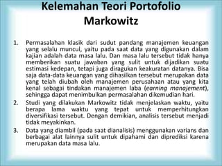 Teori markowitz ppt | PPTX