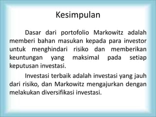 Teori markowitz ppt | PPT