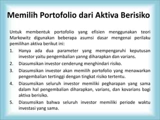 Teori markowitz ppt | PPTX