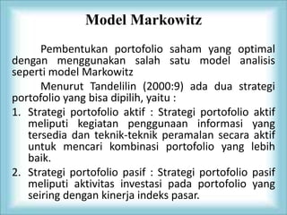 Teori markowitz ppt | PPTX