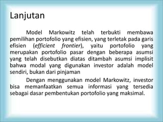 Teori markowitz ppt | PPTX