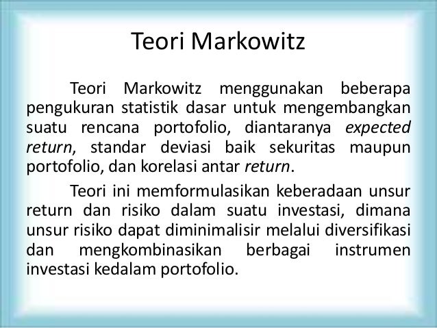 Teori markowitz ppt