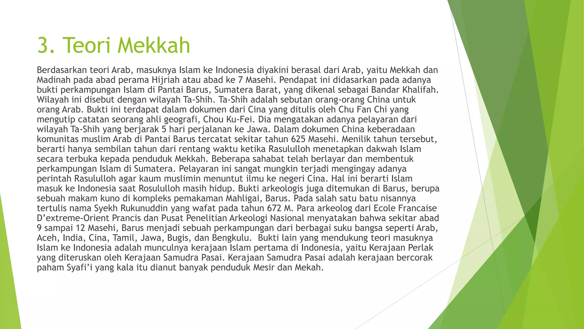 Teori masuknya islam ke indonesia | PPTX
