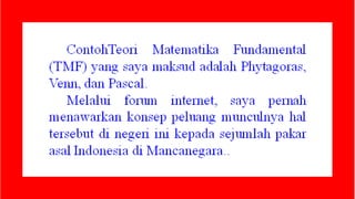 Teori matematika fundamental Made in Indonesia | PPT