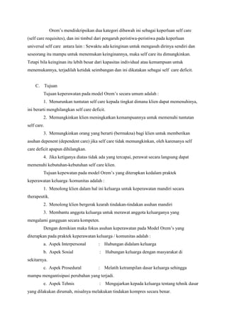 Teori model keperawatan doretea orem | DOCX