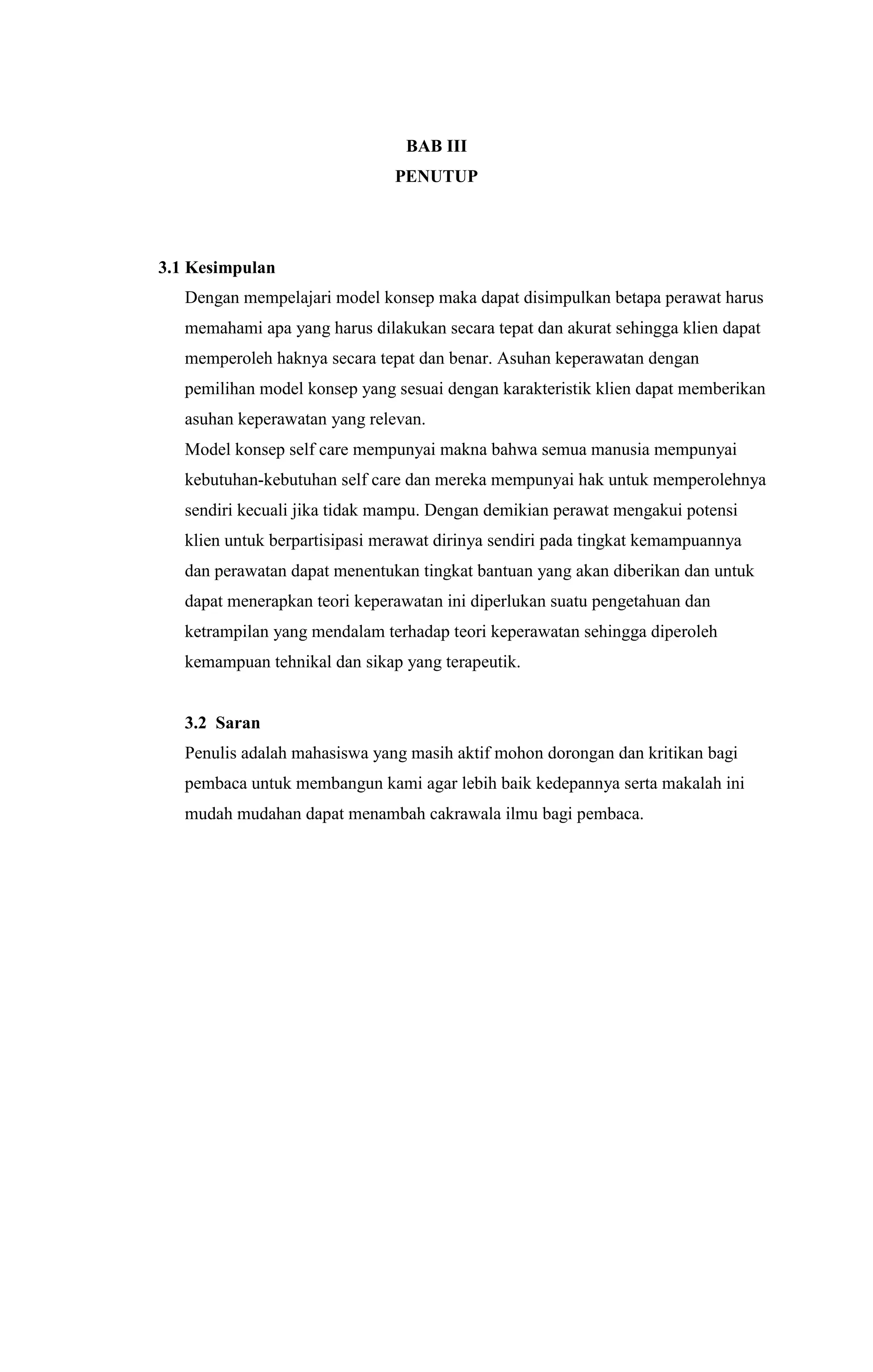 Teori model keperawatan doretea orem | DOCX