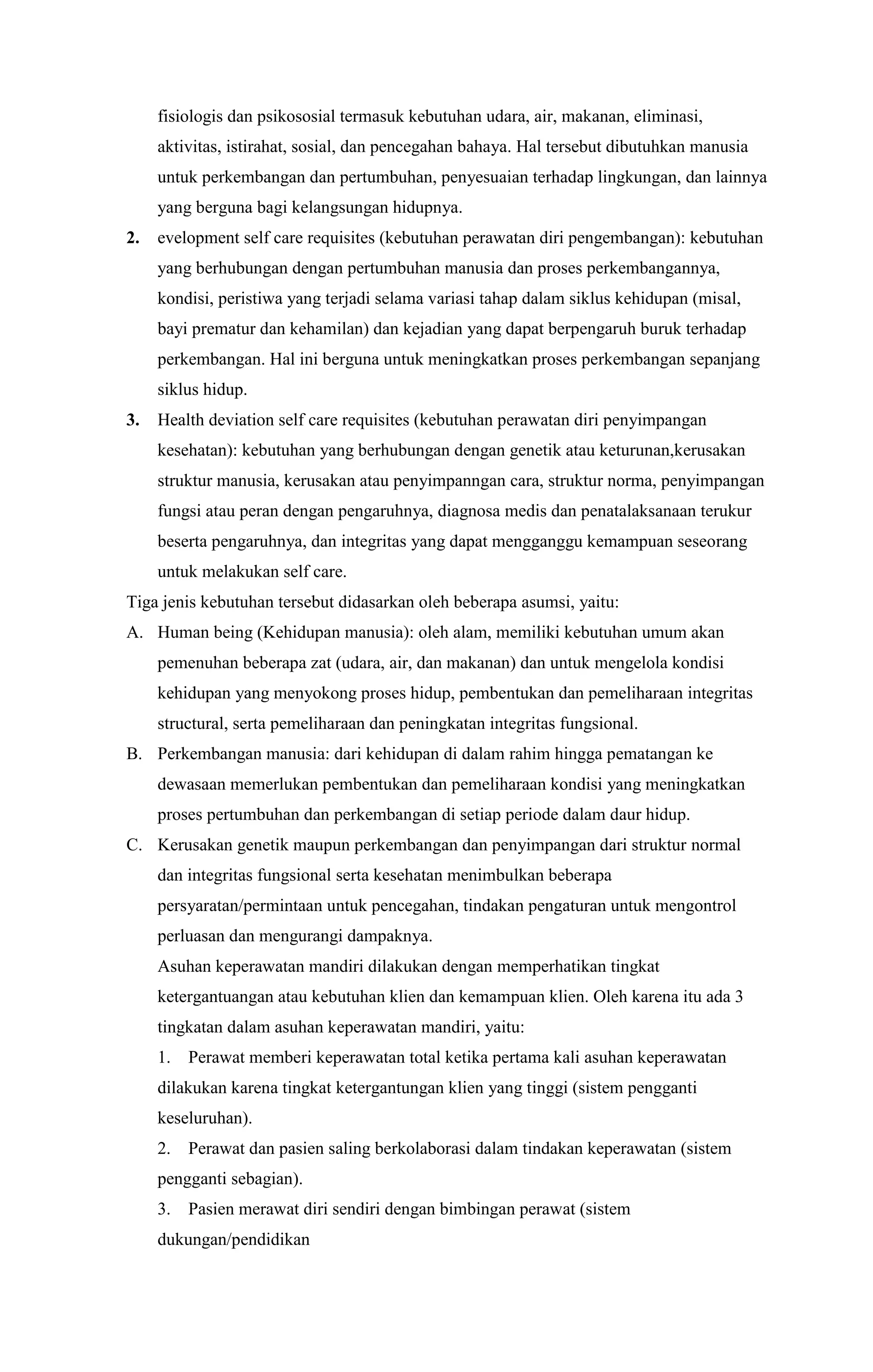 Teori model keperawatan doretea orem | DOCX