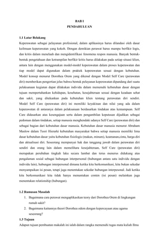 Teori model keperawatan doretea orem | PDF