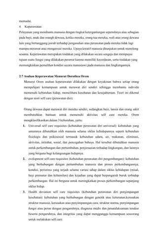 Teori model keperawatan doretea orem | PDF