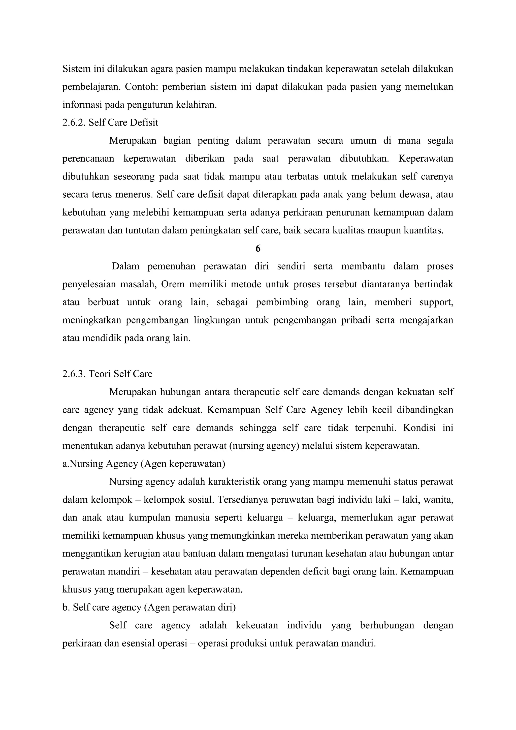 Teori model keperawatan doretea orem 3 | DOCX