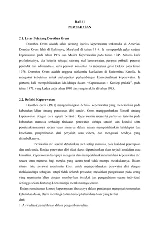 Teori model keperawatan doretea orem 3 | DOCX