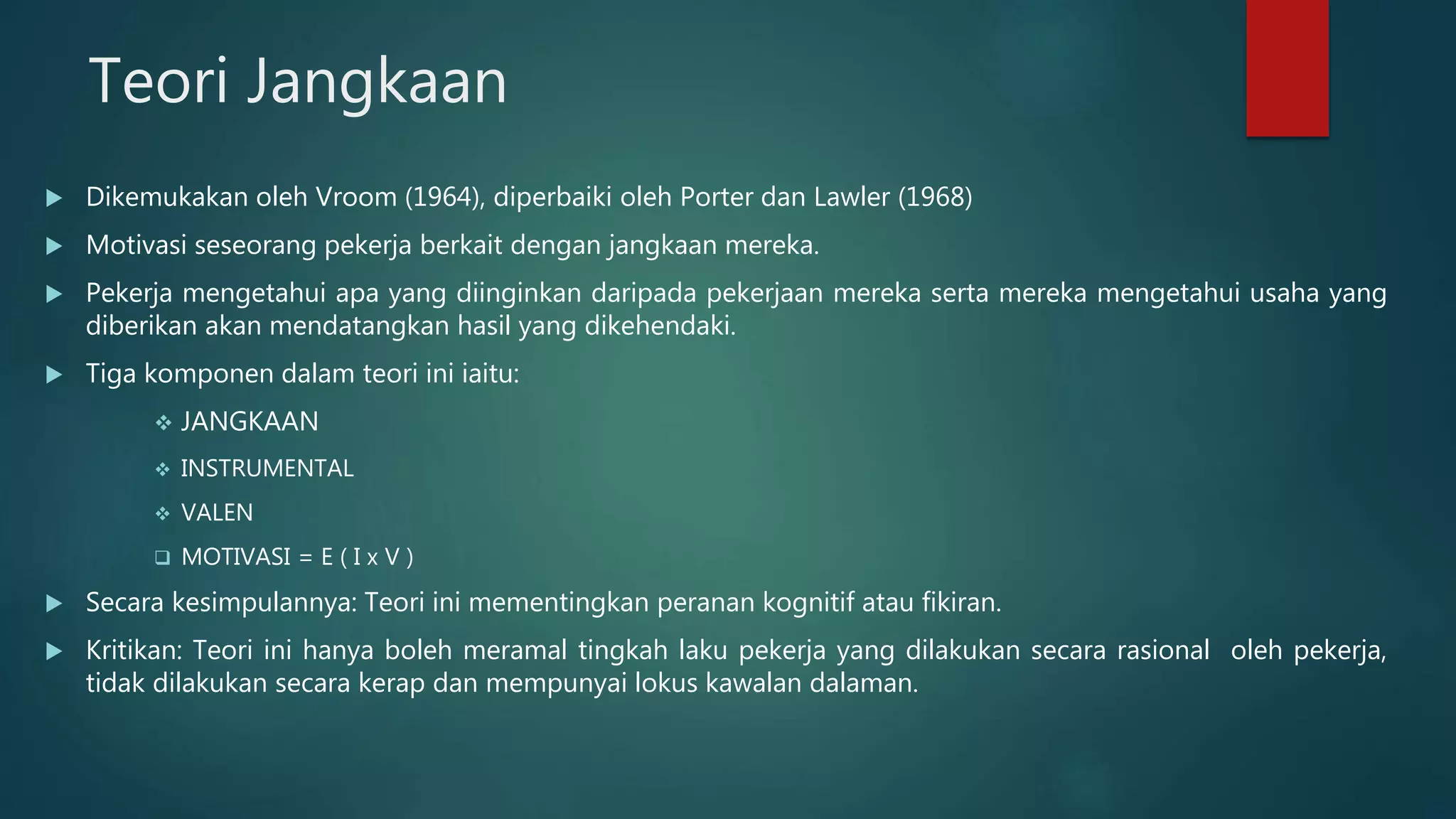 Teori motivasi pekerja | PPTX