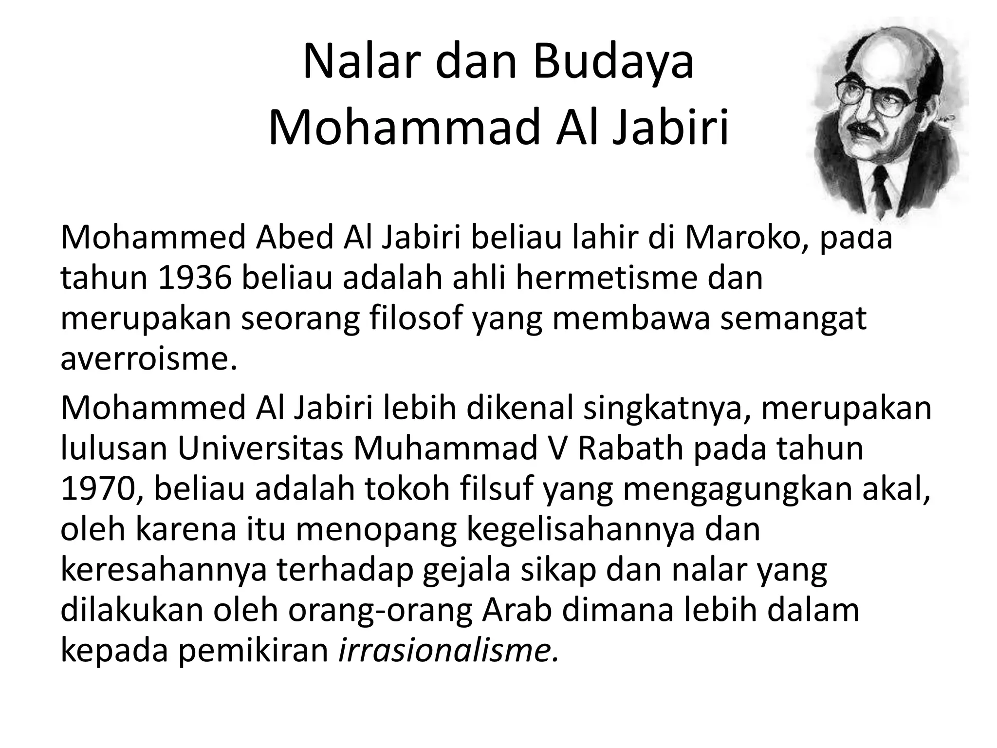 Teori Nalar & Budaya Menurut Al Jabiri | PPT
