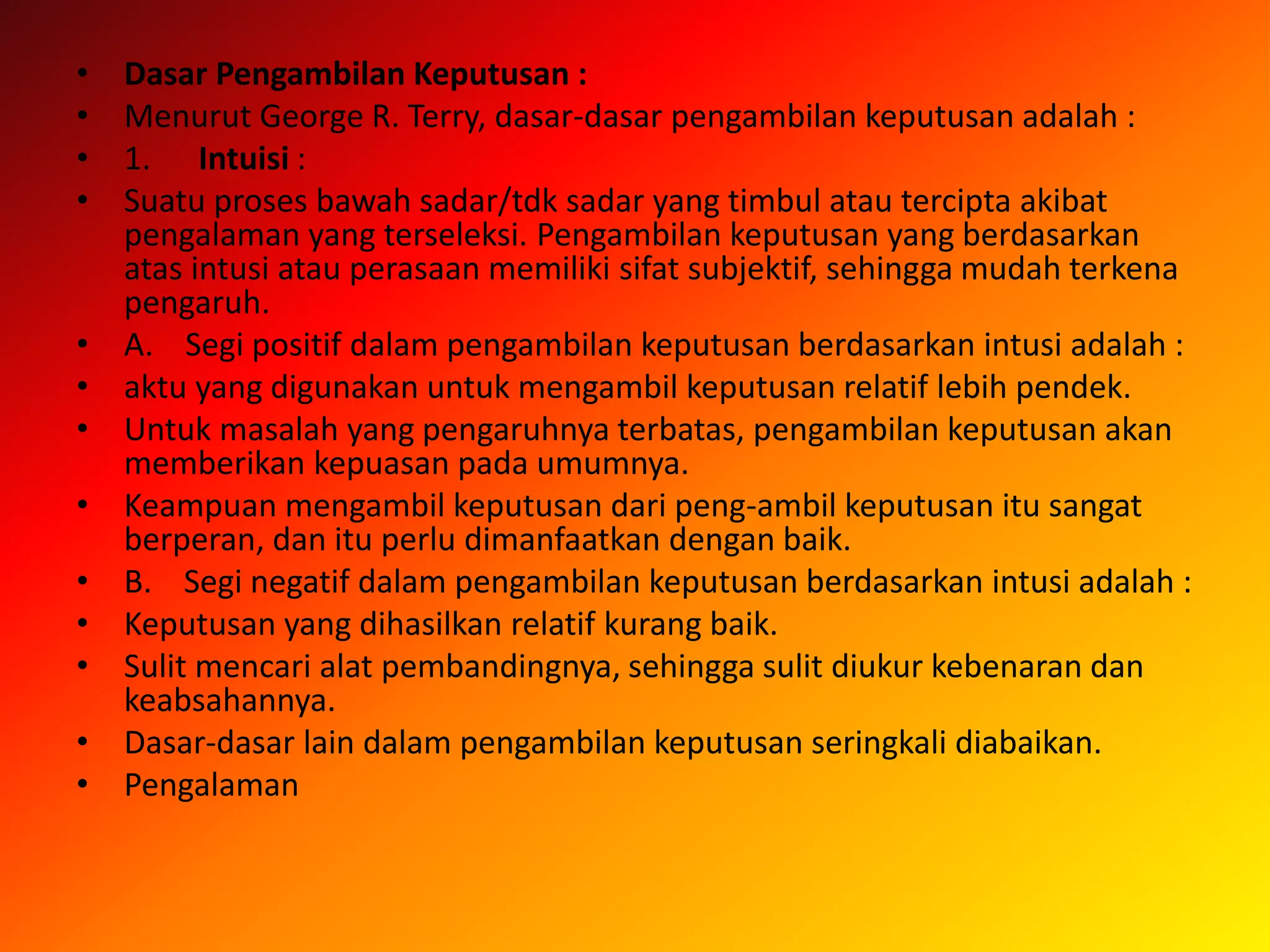 Teori organisasi umum 2 pengambilan keputusan dalam organisasi | PPTX