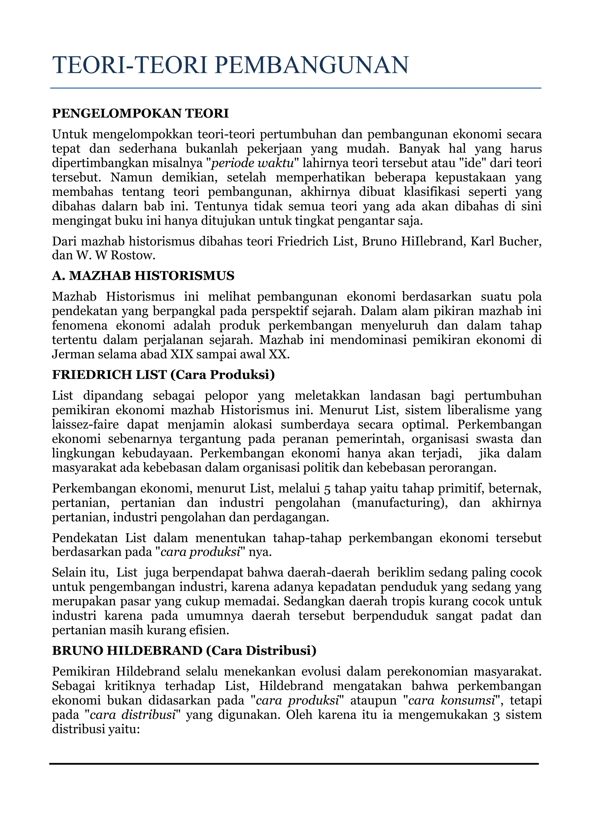 Teori Pembangunan negara berkembang kotemporer | DOCX