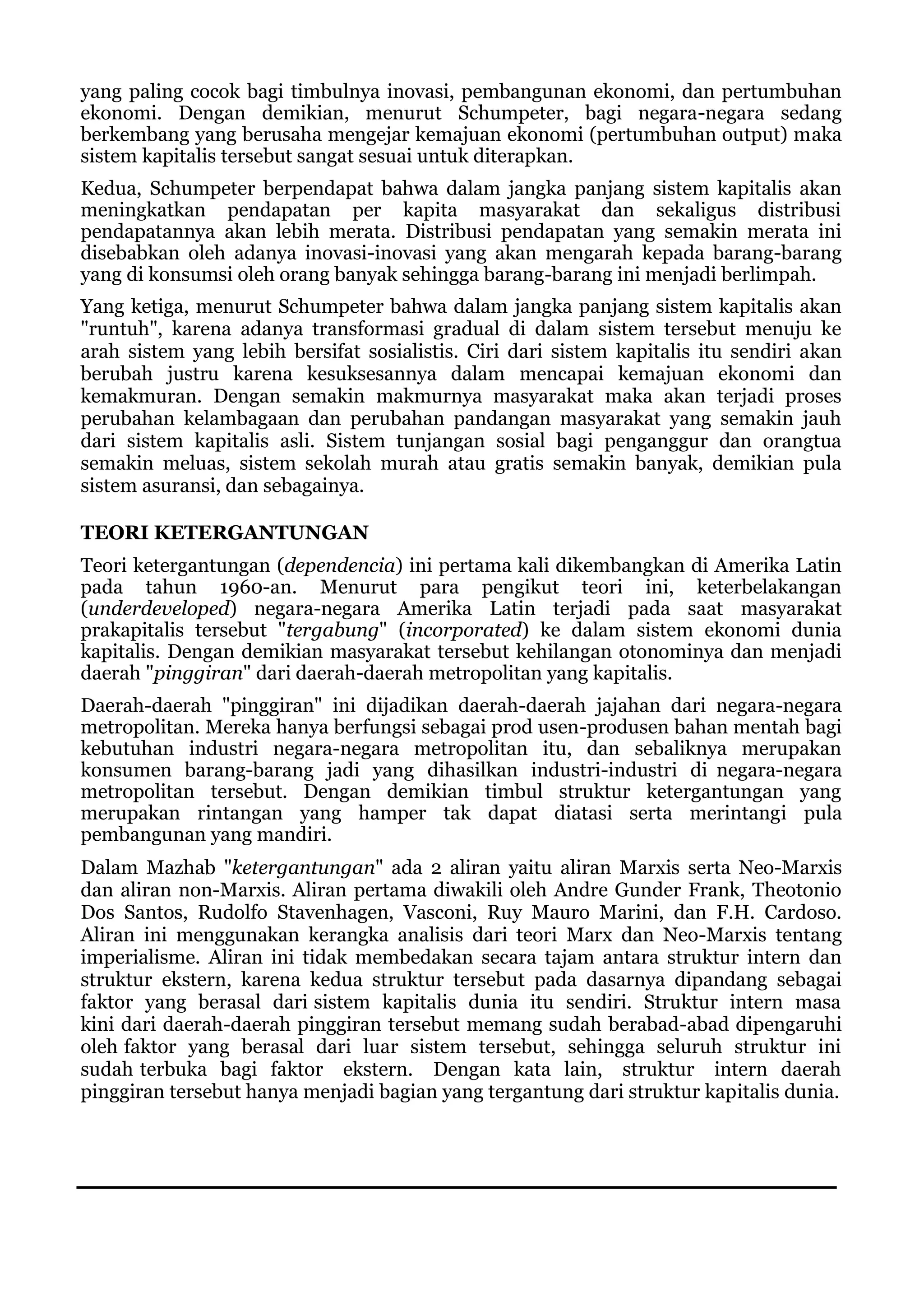 Teori Pembangunan negara berkembang kotemporer | DOCX