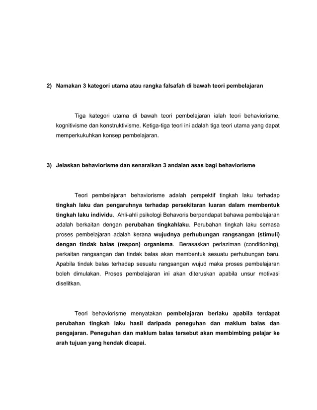 Teori pembelajaran kognitif | DOC