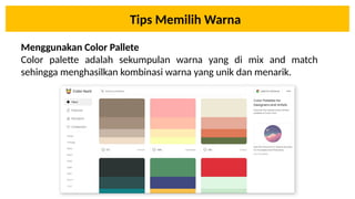 Teori Pemilihan Warna desain grafis dan penggunaanya | PPTX