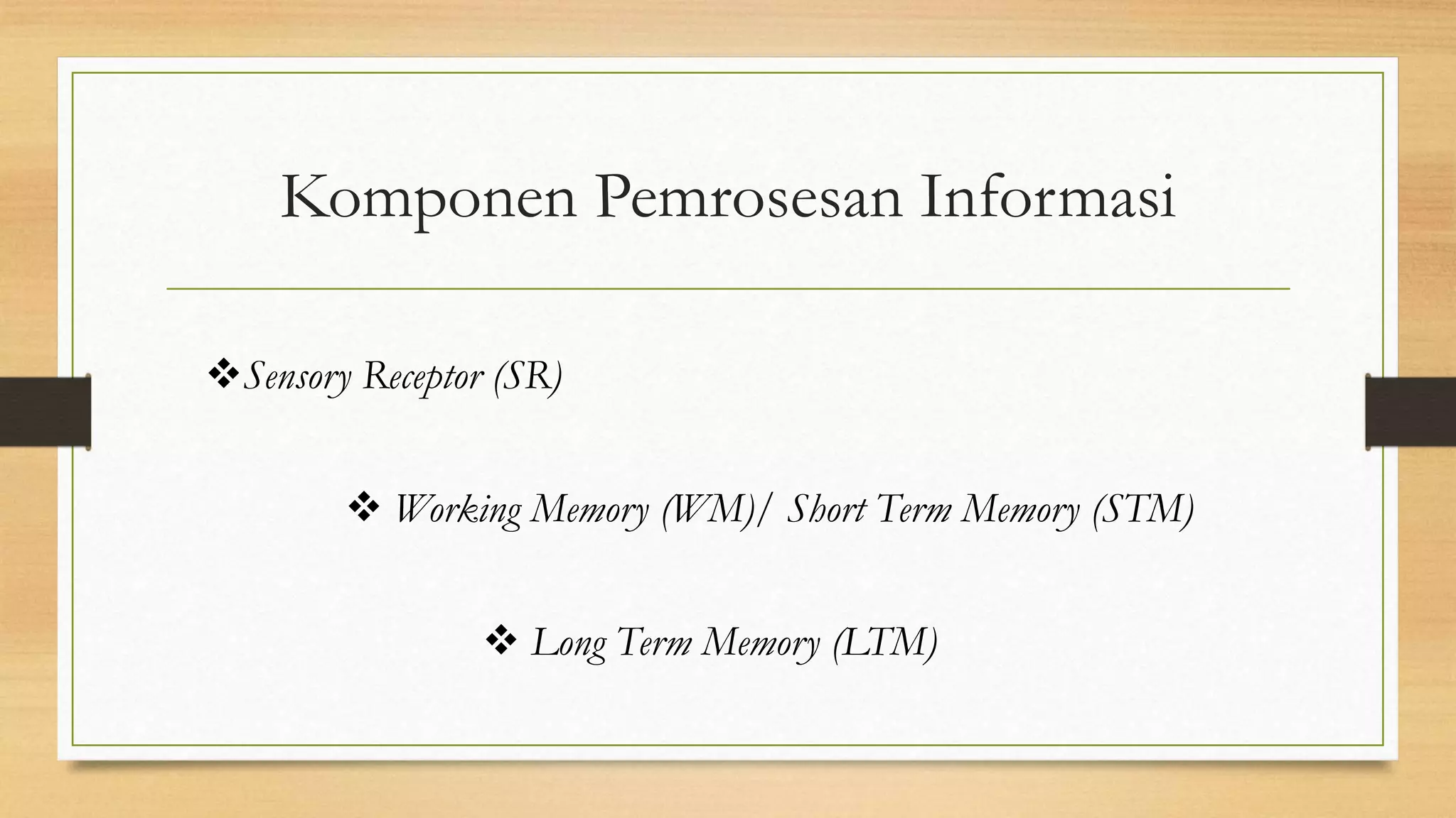 Teori pemrosesan informasi (sibernetik) | PPTX