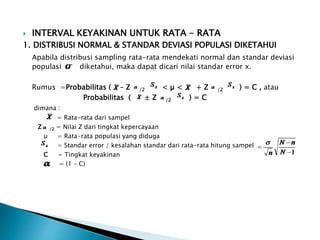 Teori pendugaan statistik presentasi | PPTX