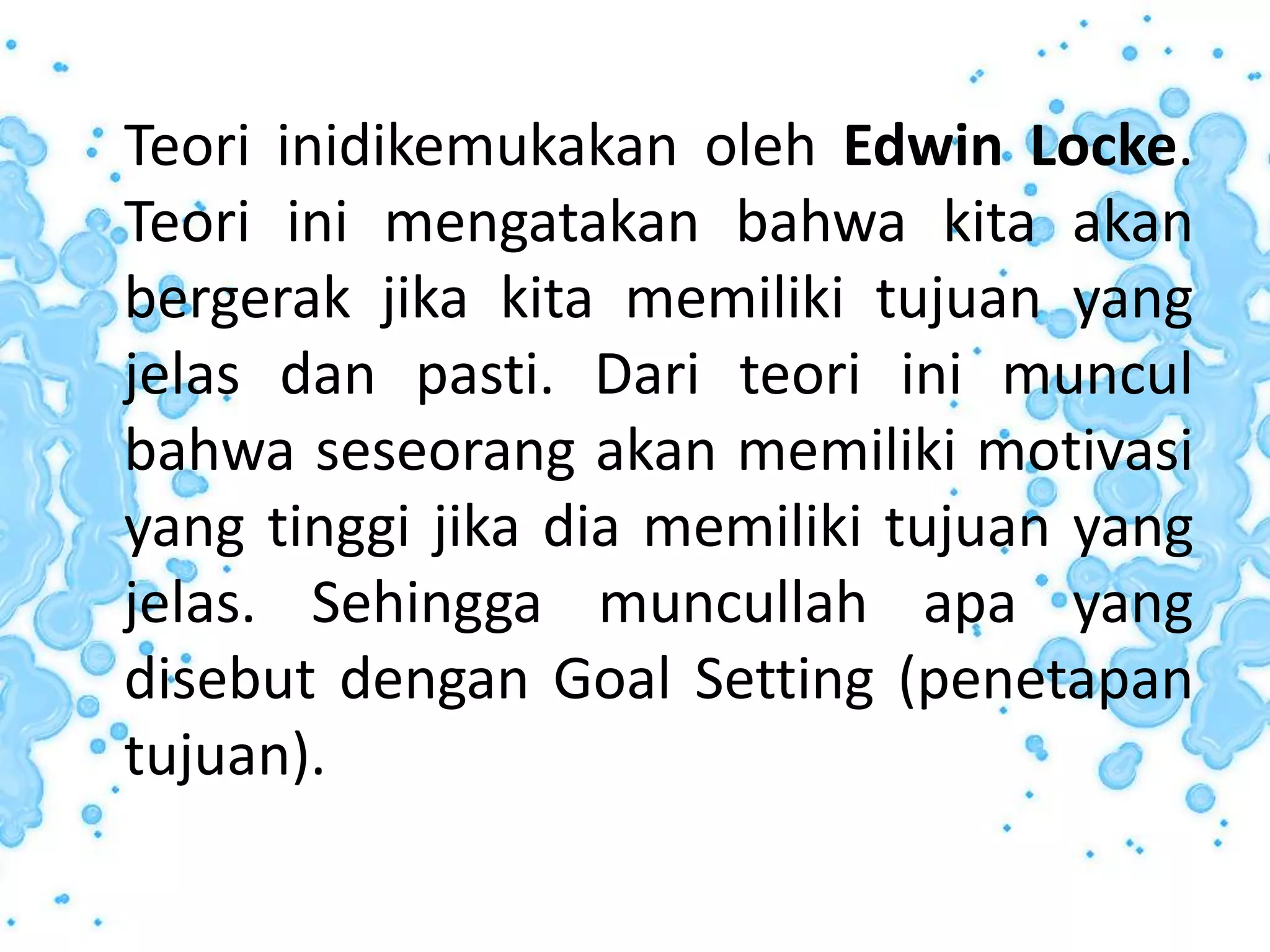 Teori penetapan tujuan (goal setting theory) uly | PPTX