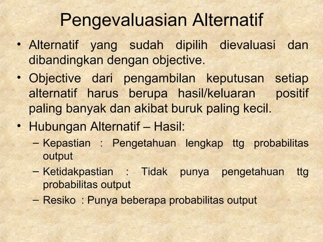 Teori Pengambilan Keputusan | PPT