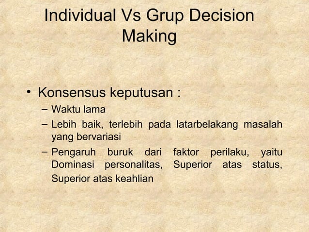 Teori Pengambilan Keputusan | PPT