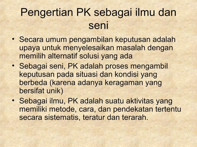 Teori Pengambilan Keputusan | PPT