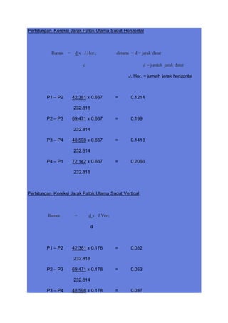 Teori perhitungan teodolith | DOCX