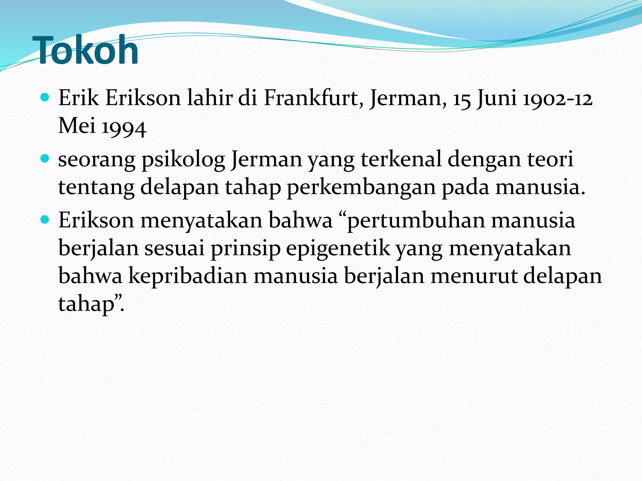 Teori perkembangan erick erikson | PPTX