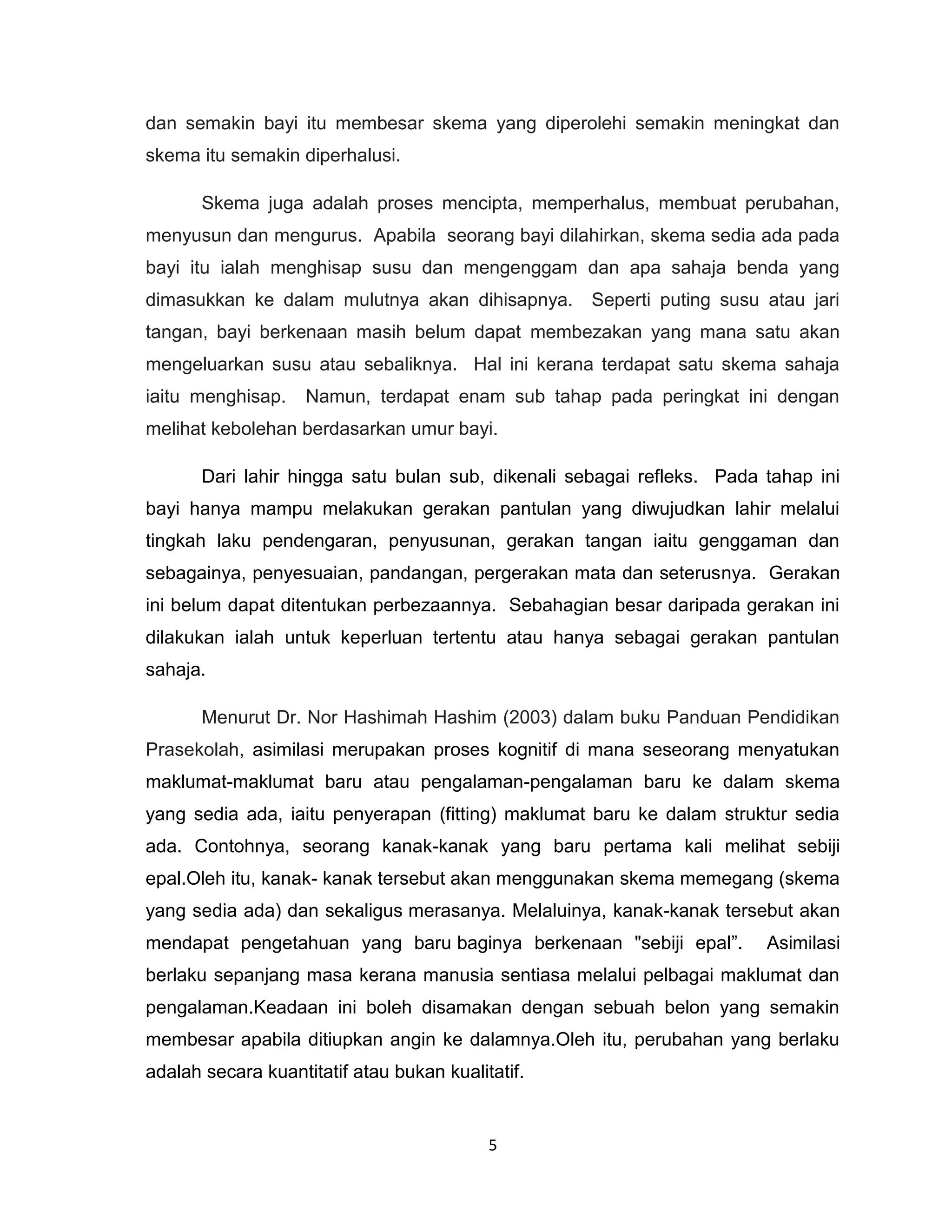 Teori perkembangan kognitif jean piaget | DOCX