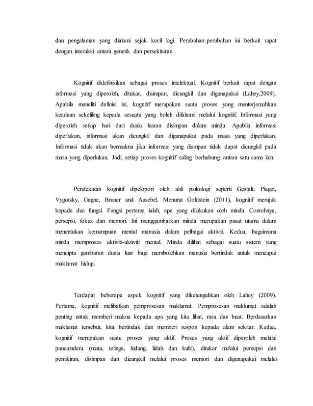 Teori perkembangan kognitif oleh Jean Piaget | DOCX