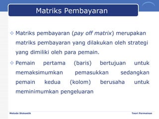 Riset Operasi , Pengantar Teori Permainan.ppt