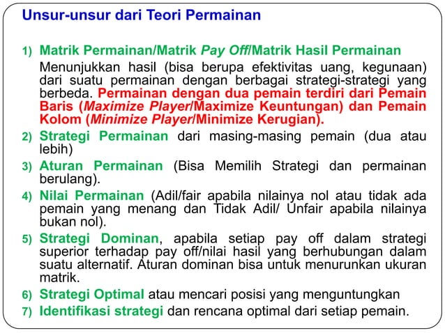 ITP UNS SEMESTER 2 Teori permainan ro | PPTX