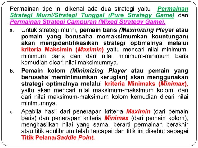 ITP UNS SEMESTER 2 Teori permainan ro | PPTX