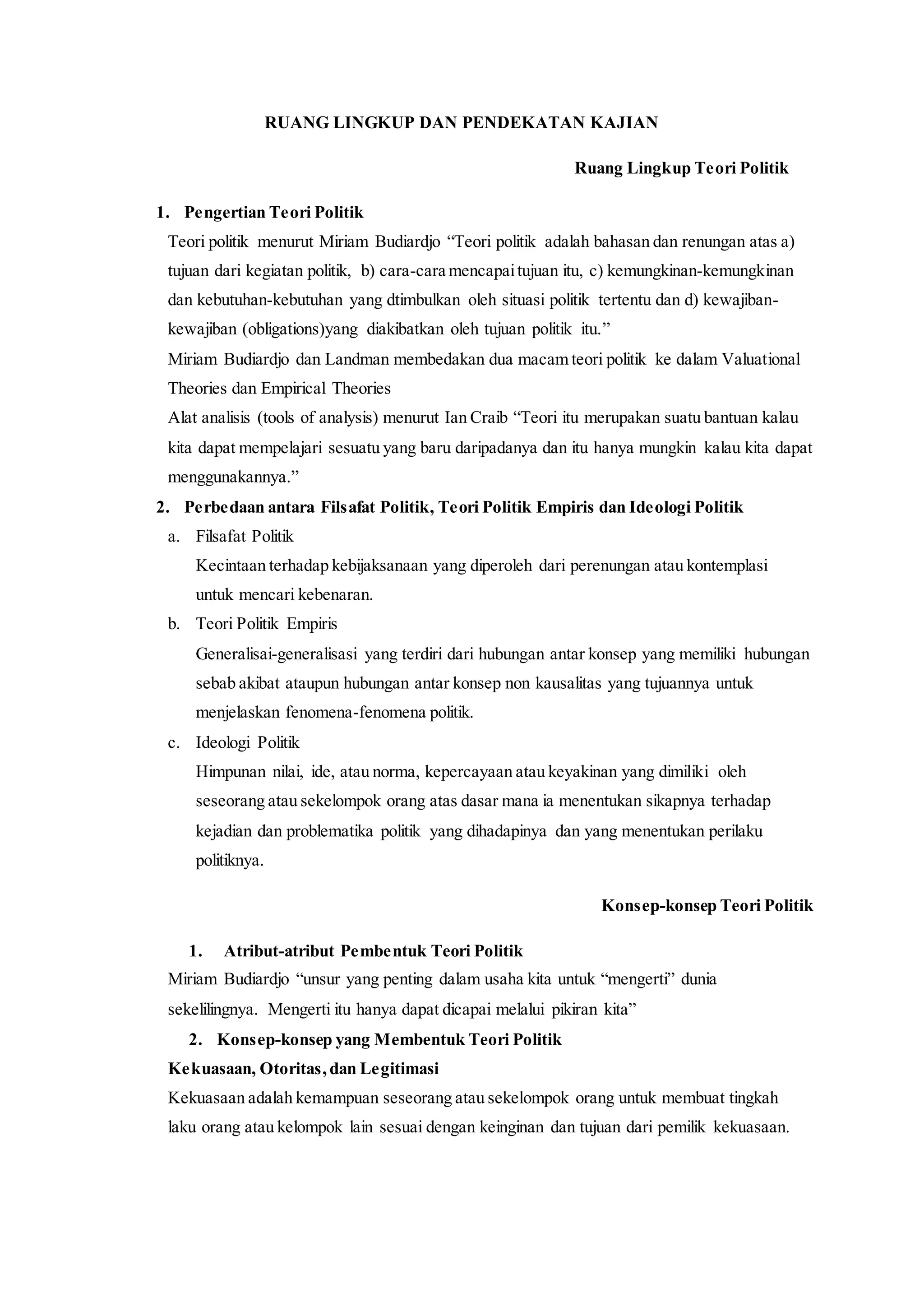 Teori politik | DOCX