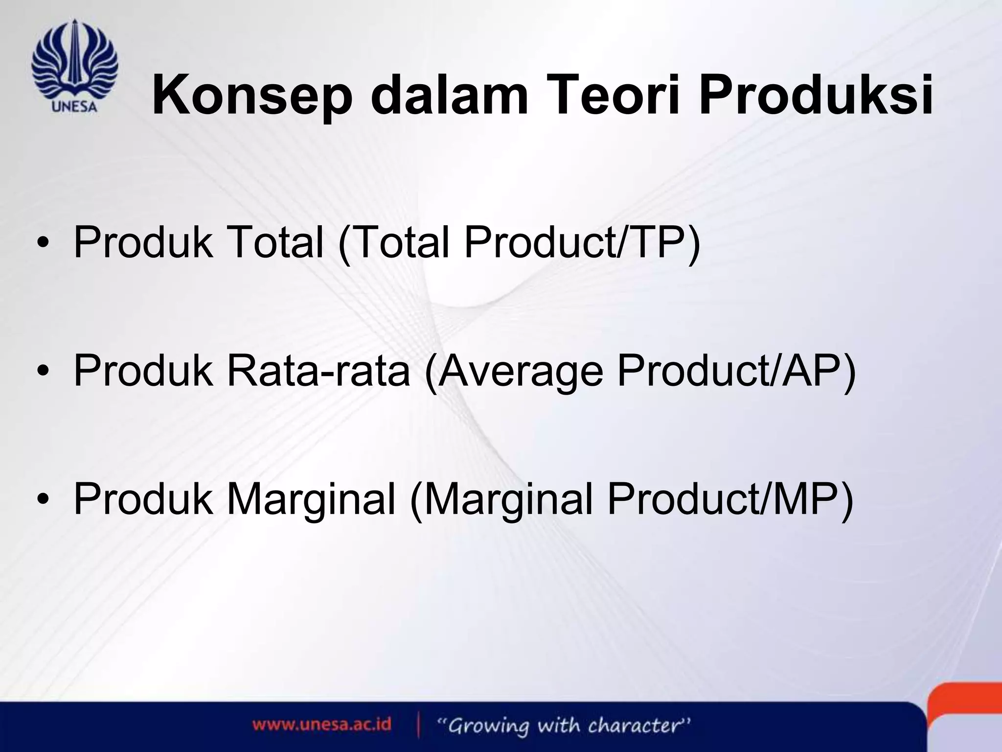 Teori produksi satu input | PPT
