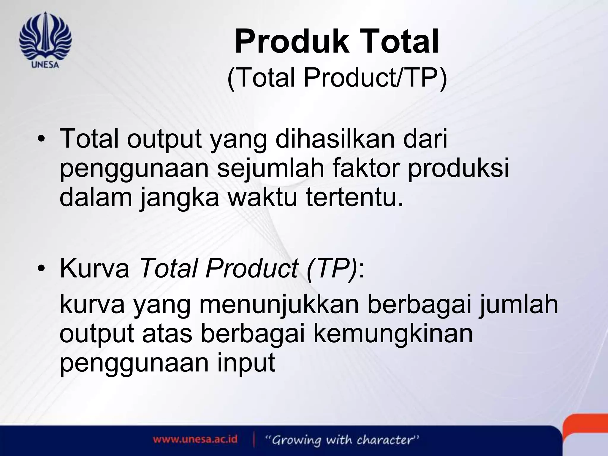 Teori produksi satu input | PPT